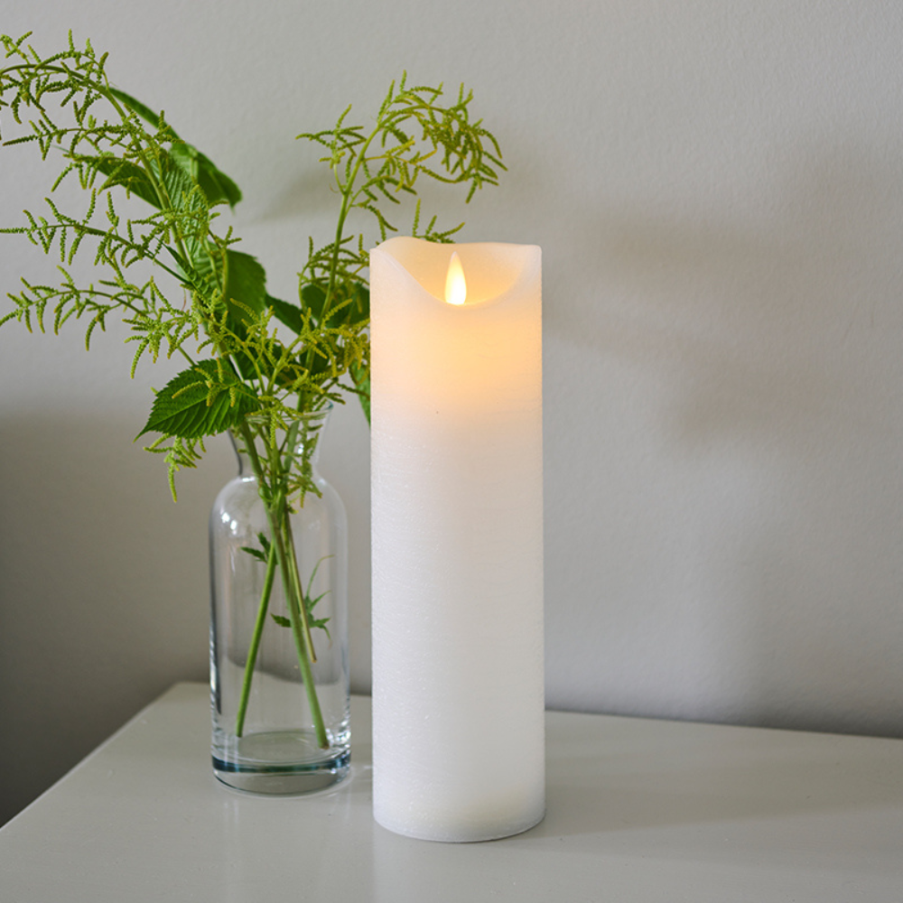 Large White LED Block Candle Buy Online KSA – Nora Gardens